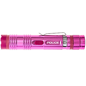 POLICE M12 Aluminum Stun Gun with LED Flashlight, Pink