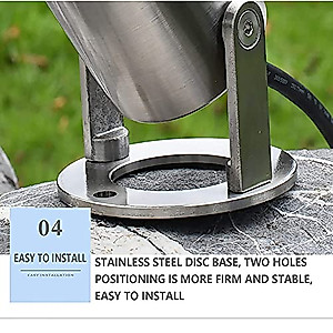 AMDHZ 3W Underwater Lights 304 Stainless Steel Waterproof IP68 Pool Lights Garden Pond Lights for Fountain Fish Pond Underwater (Color : White Light, Size : 220V)