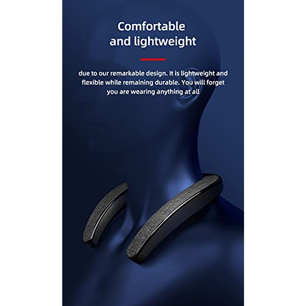 VANPEUSO-905 Neckband Bluetooth Speaker, Bluetooth 5.0 Built-in mic, Portable Wireless Wearable Speaker, True 3D Stereo Surround Sound, Ideal for Home&Outdoors(Black)