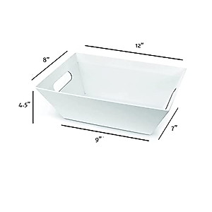 [5PK] Large White Baskets For Gifts Empty To Fill | Bulk White Gift Basket- 10x12” Basket | Christmas, Valentines, Wedding, Easter | Shelf Basket, Organizing | Gift To Impress - Upper Midland Products