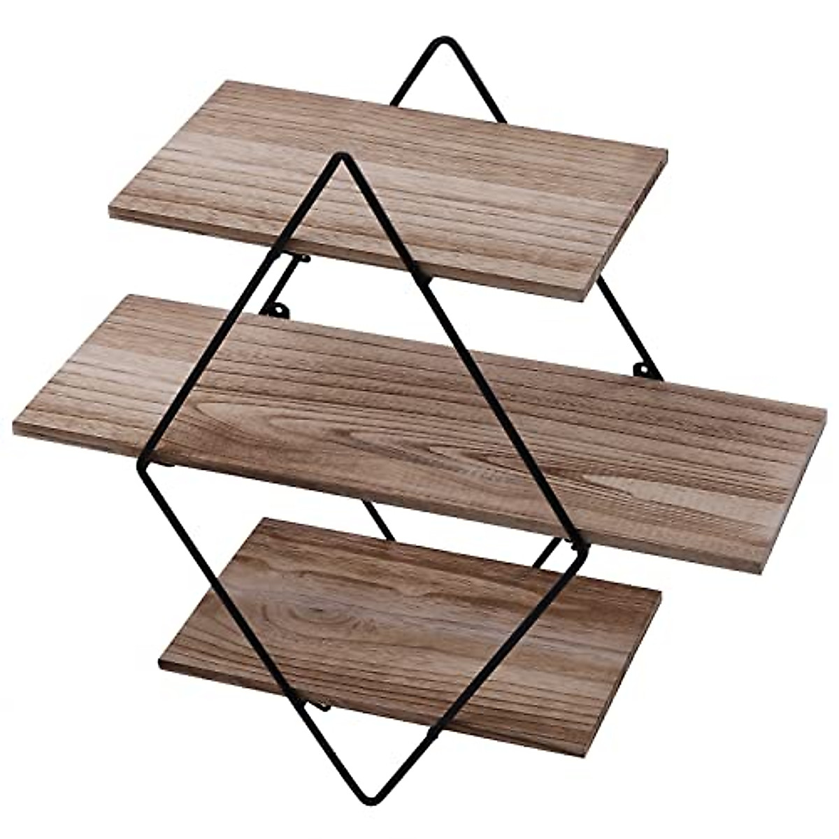 BILPIKOGoo Floating Shelves for Wall, Geometric Diamond Wall Shelves, 3 Tier Hanging Floating Display Shelf Decor, Geometric Style Decor Shelf for Bedroom Living Room Office
