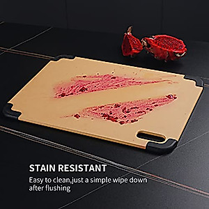 YSTKC Cutting Board for Kitchen,Natural Wood Fiber Composite Non-Slip Chopping Board with Juice Groove,High Density,Non-Porous,BPA-Free,Knife Friendly and Dishwasher Safe,Small (11.7 x 9.3 Inch)