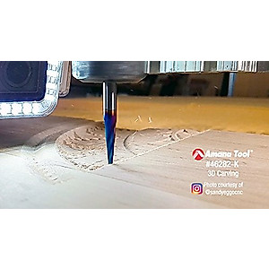 Amana Tool - 46280-K CNC 2D & 3D Carving 6.2 Deg Tapered Angle Ball Tip x 1/32 Dia x 1/6