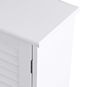 GOFLAME Bathroom Cabinet Wall Mounted, Wood Medicine Cabinet Storage Organizer with 2 Doors and 1 Shelf, Wall Cabinet with Adjustable Shelf, Simple and Modern Style, White