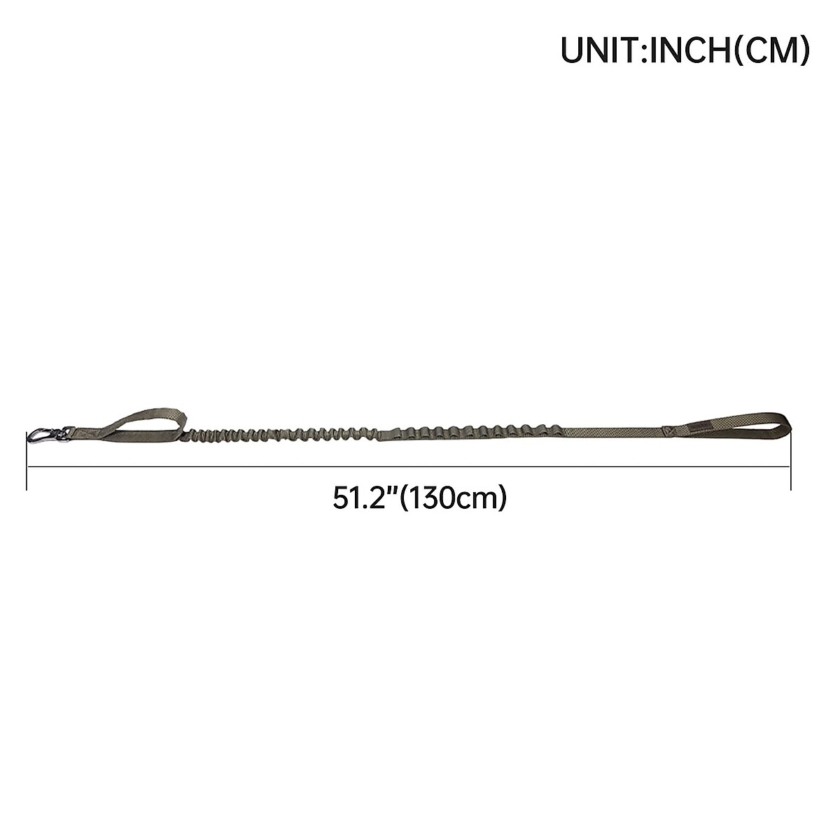 Excellent Elite Spanker Tactical Bungee Dog Leash Military Adjustable Dog Leash Quick Release Elastic Leads Rope with 2 Control Handle(Ranger Green)