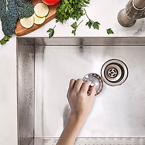 AFANTY 2PCS Kitchen Sink Strainer Stopper 2 in 1, Spring Clip Plunger, Replacement for Standard Drains(3-1/2 Inch), Chrome Plated Stainless Steel Body with Rubber Stopper