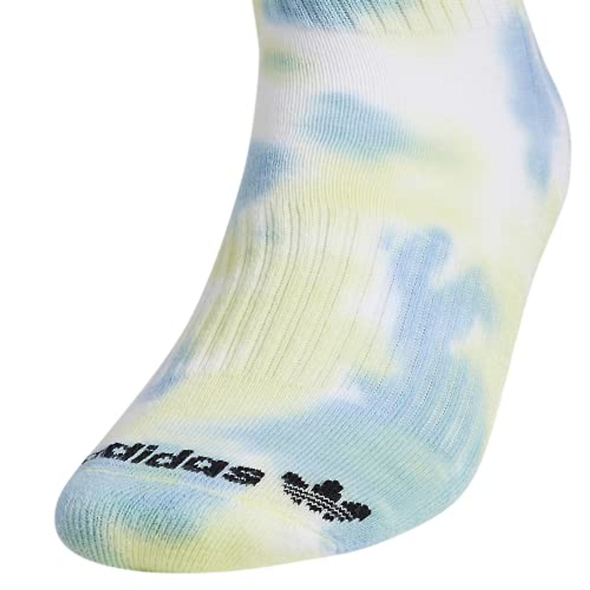 adidas Originals Mixed Graphics Cushioned Crew Socks (3-Pair) -Discontinued, Ambient Sky Blue/Pulse Yellow/White, Large