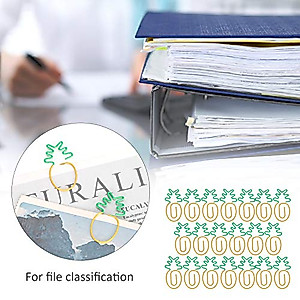 20Pcs Paper Clips, 2 Color Pineapple Shaped Bookmarks Planner Clip Pin Durable and Rustproof Bookmark File Classification Clips Office Supplies School Gifts