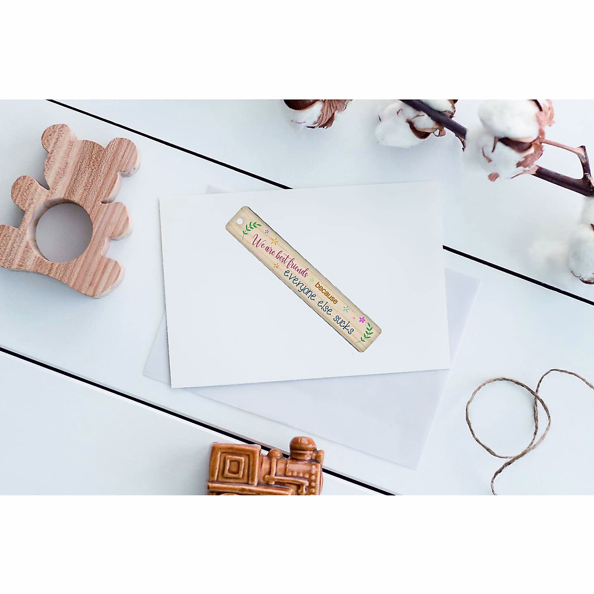 KYBELEBOHO - We are Best Friends Because Everyone Else Sucks - Wooden Bookmarks - Sign Gift - Bookmarks for Book Lovers - Book Markers for Women