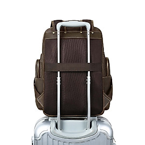 Taertii Vintage Genuine Leather Backpack for Men, 16'' Macbook Travel Hiking School Bag Daypack 30L - Brown