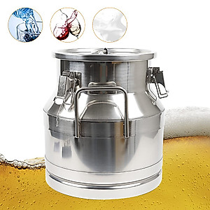 12L/3.16 Gal Milk Can Stainless Steel Milk Can, Heavy Duty Milk Storage Transport Can, Sealed Bucket Wine Barrel with Silicone Seal for Commercial or Domestic Use
