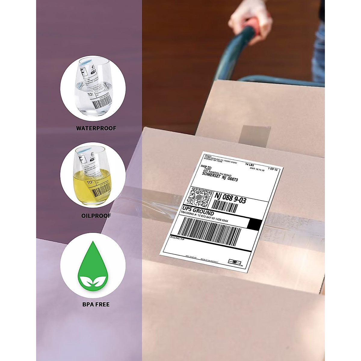 iEager Thermal Label, 4" x 6" White Direct Thermal Shipping Labels, 220 Labels/Roll