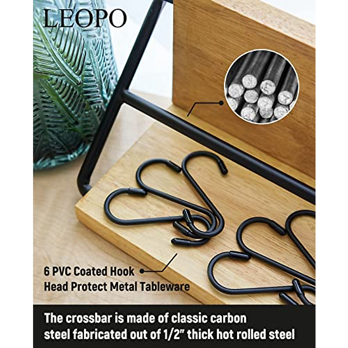 LEOPO Multi-Functional Floating Shelf, Rustic Wood Shelf, Wall Mounted Shelf for Bedroom, Bathroom, Living Room, Kitchen