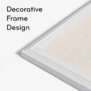U Brands Farmhouse Linen Bulletin Board, 30 x 20 Inches, White Wood Frame (2074U00-01)