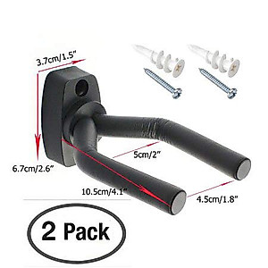 2-PACK Guitar Hanger Hook Holder Wall Mount Display, w/Hardware