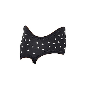 Neoprene Half Sole Lyrical Dance Footwear in Black with Rhinestones X-Small