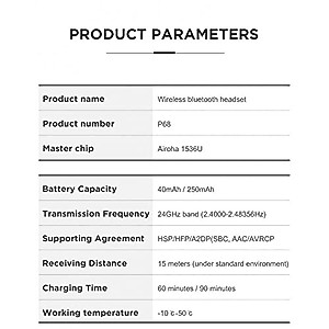 Bluetooth 5.0 True Wireless Earbuds Immersive 3D Stereo Sound Effects, Touch Control (Black)