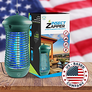 Livin’ Well Green Bug Zapper Indoor Outdoor - 4000V High Powered Electric Mosquito Zapper Home Patio, 1,500 Sq Ft Range Fly Zapper Mosquito Trap, 18W UVA Bulb Mosquito Killer Lamp Insect Bug Light