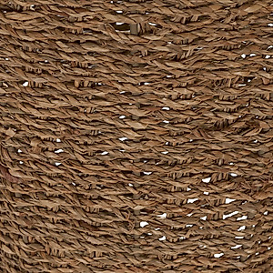 Household Essentials ML-5692 Woven Seagrass Wicker Waste Bin - for Bathrooms and Bedrooms - Natural,Brown,Small