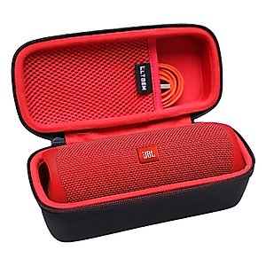 LTGEM EVA Hard Case Compatible with JBL FLIP 6 FLIP 5 Waterproof Portable Speaker - Travel Protective Carrying Storage Bag （Red ）