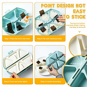 Onigiri Mold Triangle Rice Ball Mold Able To Make Up To 6 Triangle Sushi At The Same Time Quickly - Rice Ball Mold for Storing Sushi and Making Sushi