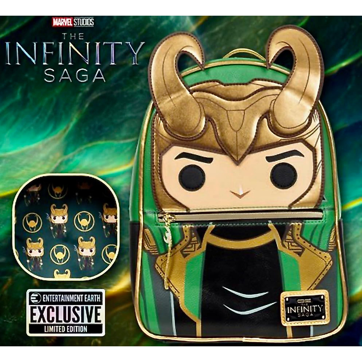 Loungefly Avengers Loki with Scepter Pop Mini-Backpack - Entertainment Earth Exclusive