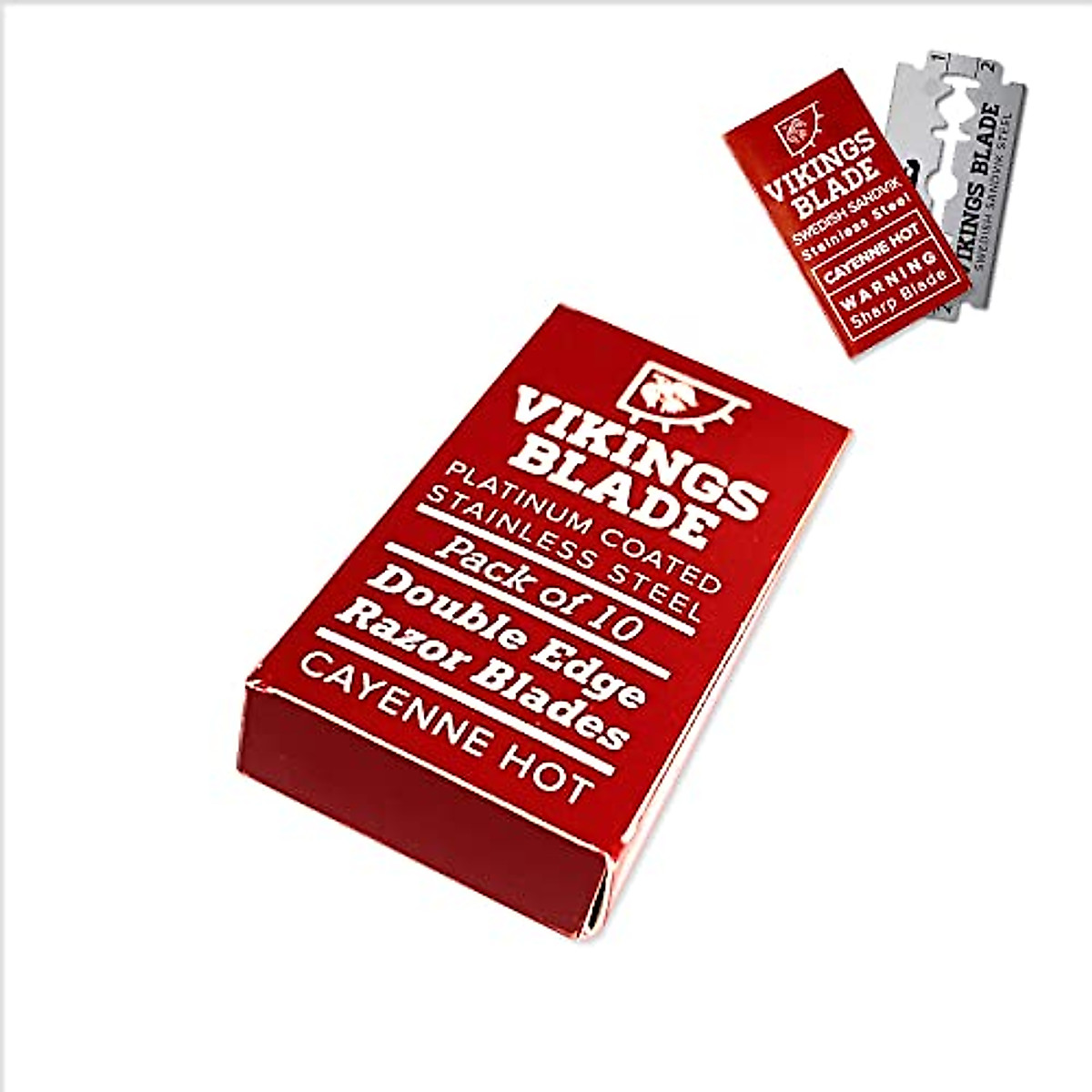 VIKINGS BLADE Double Edge Safety Razor Blades, 10x Blades, Swedish Steel + Platinum Coated, Replacement Razor Blades & Refills (Semi-Aggressive & Safe)