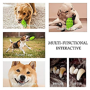 PIFFZEDO Dog Toy for Aggressive Chewer Large Medium Nearly Indestructible Super Chew Dog Toys Squeaky Dog Birthday Toy Dog Toothbrush Interactive Tough Durable Dog Toys Natural Rubber(Green,Large)