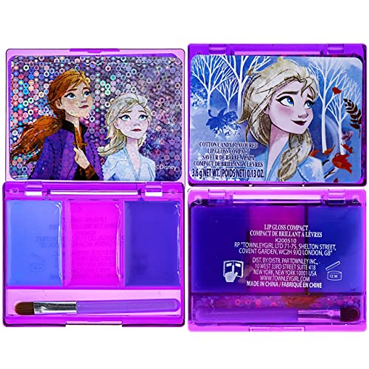 Disney Frozen - Townley Girl Super Sparkly Cosmetic Beauty Makeup Set For Girls with Clips, Press On Nail, Lip Gloss, Nail Stickers, Lip Balm, Nail Gems and Mirror For Parties, Sleepovers & Makeovers