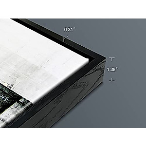 Wieco Art Framed Canvas Wall Art Canvas Prints of Banksy Grafitti Girl with Red Balloon Abstract Artwork for Wall Decor Home Decorations Black Frame