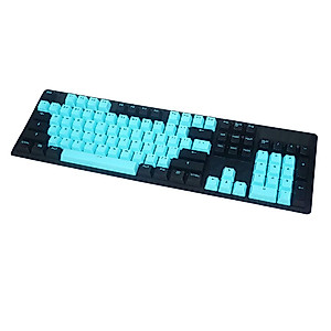 104 Keys ABS Keycaps Cherry MX Blue Switches Key Caps with Keycaps Puller for DIY Mechanical Keyboard (Black Blue)