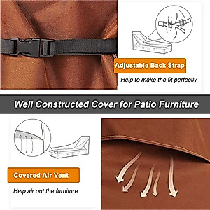 NettyPro Chaise Lounge Chair Covers Outdoor Waterproof Set 2, Patio Furniture Covers for Chaise Lounge Chairs, 76 x 26 x 32 Inch, Brown