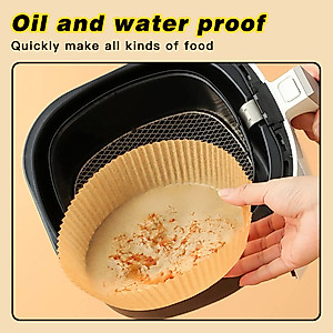 DOTTI VEN Air Fryer Disposable Parchment Paper Liner: 6.3 or 7.9 Inch 100PCS Round Unbleached Silicone Paper for 4QT to 10QT Airfryer Toaster Oven Basket (6.3Inch（100PCS）), Primary color