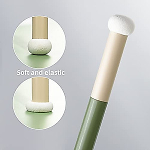 Concealer Brush Set by GOERTI Angled Concealer Brushes for Under Eye Concealer Nose Contour Brush Small Sponge Blender Cover and Blend Imperfections Full or Spot Coverage 3pcs (Green)