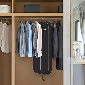 Myee 42" Heavy Duty Garment Bags for Travel Hanging Clothes Suit Bag for Closet Storage, 4" Gussetes with Pocket and Handles, Protector for Coat, Dress, Jacket, Shirts, 2 Packs