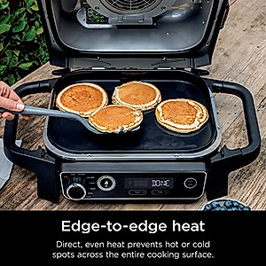 Ninja XSKGRDPLT Woodfire, Outdoor Flat Top Griddle Plate, Compatible with Ninja Woodfire Grills (OG700 series), Ceramic Coating, Insert, Black/Grey