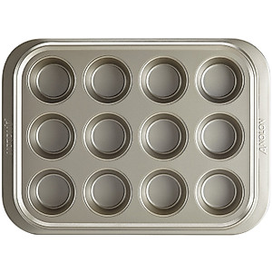 Anolon Allure Nonstick 12-Cup Muffin Tin / Nonstick 12-Cup Cupcake Tin - 12 Cup, Onyx/Pewter