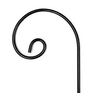 Ashman Shepherd Curled Hook (6 Pack), 35 Inch Tall 1/4 Inch Thick, Made of Premium Metal for Hanging Bird Feeders, Mason Jars, PlantHangers, Flower Basket, Christmas Lights, Lanterns, and Weddings
