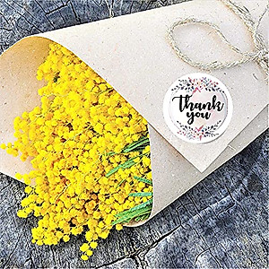 Sticker roll, Business Sticker, Bubble Envelope and Gift Bag Packaging Label, 3 Different Flower Patterns. 500 Sheets per roll, 1.5 inches in diamete。 (Black)