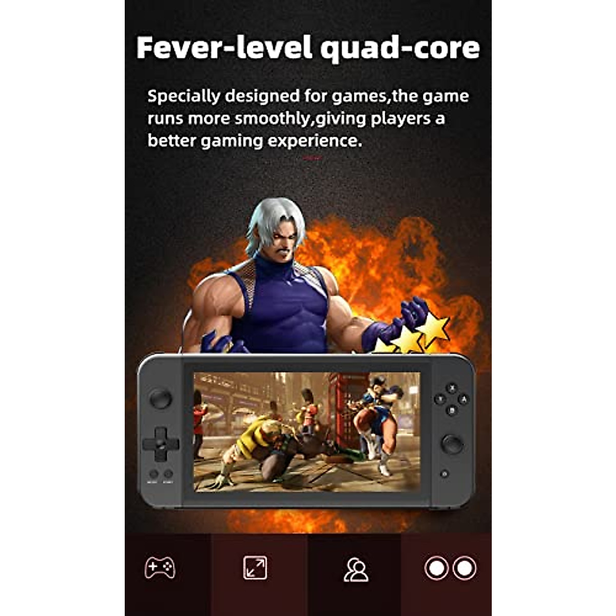 CZT 7-inch Quad-core Game Console Precise Dual Joystick Supports Multiple emulators Built-in 9000 Games Search/Favorites/Save HDMI Output mp3/mp4 Free Protection case