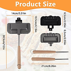 Sandwich Maker Pan, Double-Sided Frying Pan, Nonstick Sandwich Maker Flip Grill Pan, Grilled Cheese Maker, Breakfast Sandwich Maker for Breakfast Pancakes Omelets Frittatas Toast(black and silver*1)