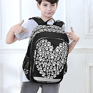ALAZA I Love Dog Paw Print 17 inch School Backpack for Kids Girls Boy for Elementary Middle High School Students