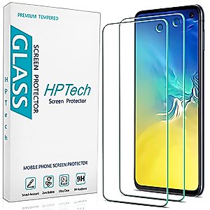 HPTech [2-Pack] Screen Protector For Samsung Galaxy S10e [with Camera hole] Tempered Glass, Anti Scratch, Bubble Free, Case Friendly