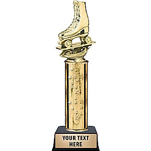 Crown Awards Roller Skate Trophies, Gold Stars Roller Skate Trophy with Custom Engraving