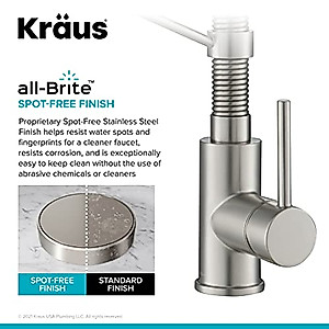 Kraus KCL-1700 Dex 16 Gauge Stainless Steel Single Bowl Sink with Spot Free 18-Inch Commercial Kitchen Faucet with Dual Function Pull-Down Sprayhead in All-Brite