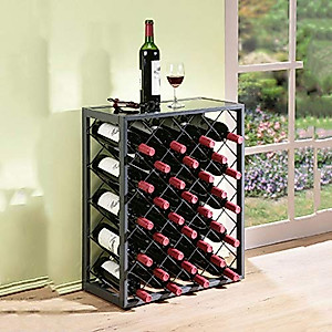 Creative Simplicity 23 Bottle Wood Wine Rack Home Bar Storage Display Shelves Kitchen Decor Modern Wood Wine Racks J1030, PIBM
