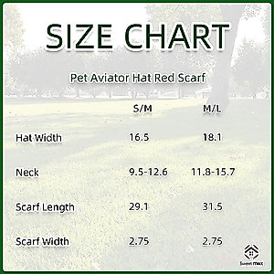 Pet Aviator Hat Red Scarf Aviator Pilot Cosplay Costume Halloween Christmas Headwear Headpiece Party Favors Dogs Cats (Aviator Hat with Scarf, Medium/Large)