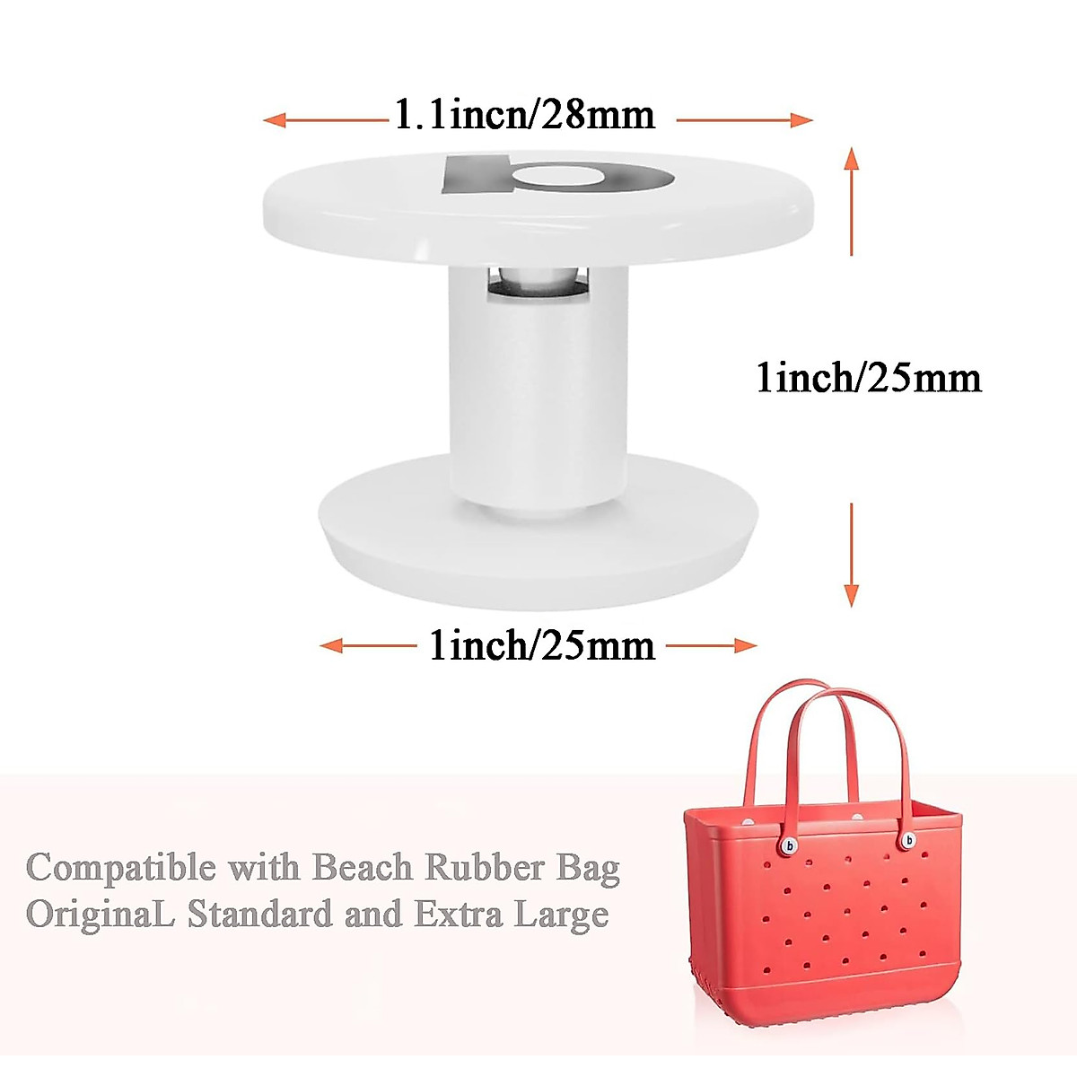 4Pcs Replacement Buttons and Waterproof Bag for Bogg Bag,Bogg Bag Accessories of Original X Large,Perfect with Beach Bag Practical White (Waterproof Bag + Buttons)