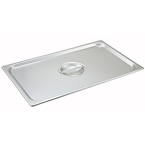 Tiger Chef 1/1 Full Size Stainless Steel Steam Table Pan Cover, Solid Full Size Non-Stick Surface Steam Pan Lids With Handle