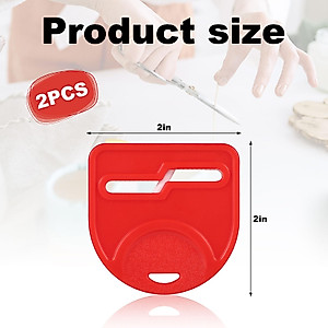 2pcs Scissor Sharpener Tool, Handheld Small Sharpening Scissors Tool Fabric Hair Scissors Sharpener Scissors Sharpening Accessories for Repair Quickly Sharpen Dull Blades(Red)